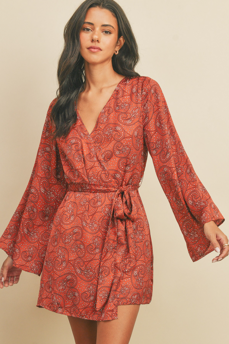 Fall Paisley Kimono Dress – GFL BOUTIQUE