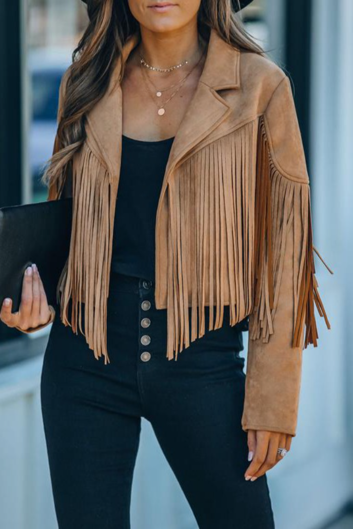 Fringed Suede Jacket – GFL BOUTIQUE